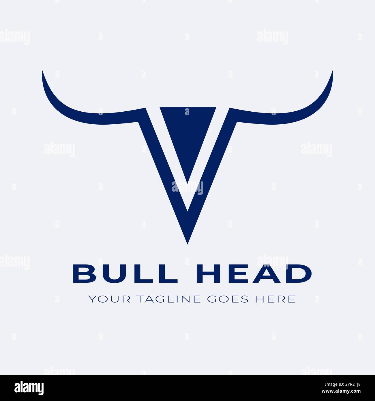Simple Bull Head Icon Vector Logo Design Illustration letter V Stock ...