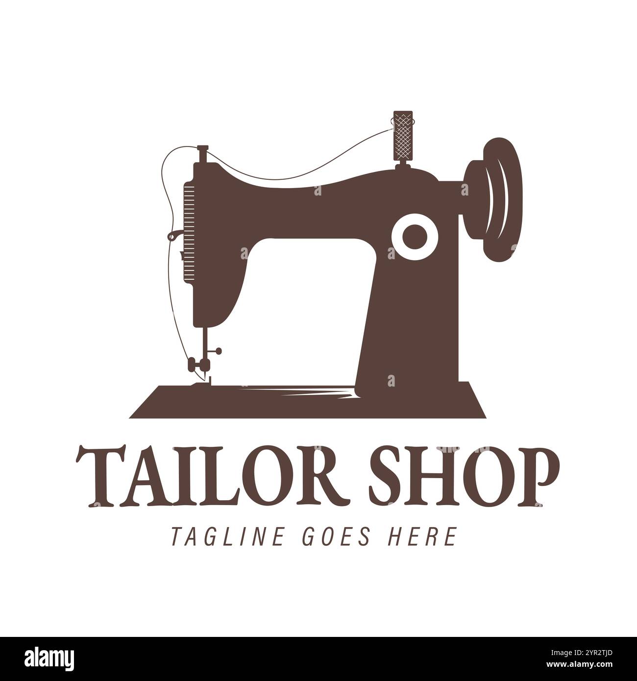 Vintage Simple Silhouette Sewing Machine Vector Logo Design ...