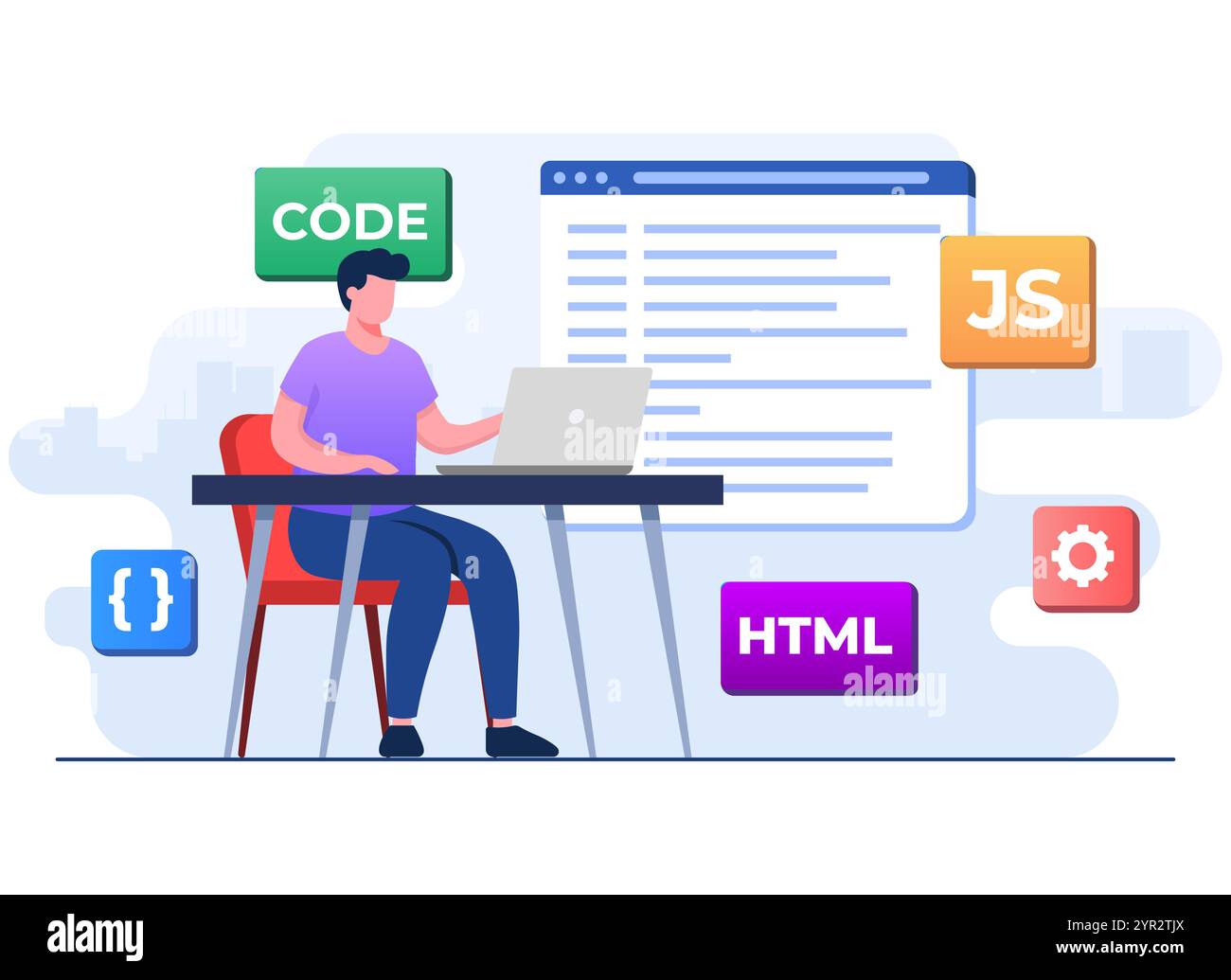 Coding male software developer Stock Vector Images - Alamy