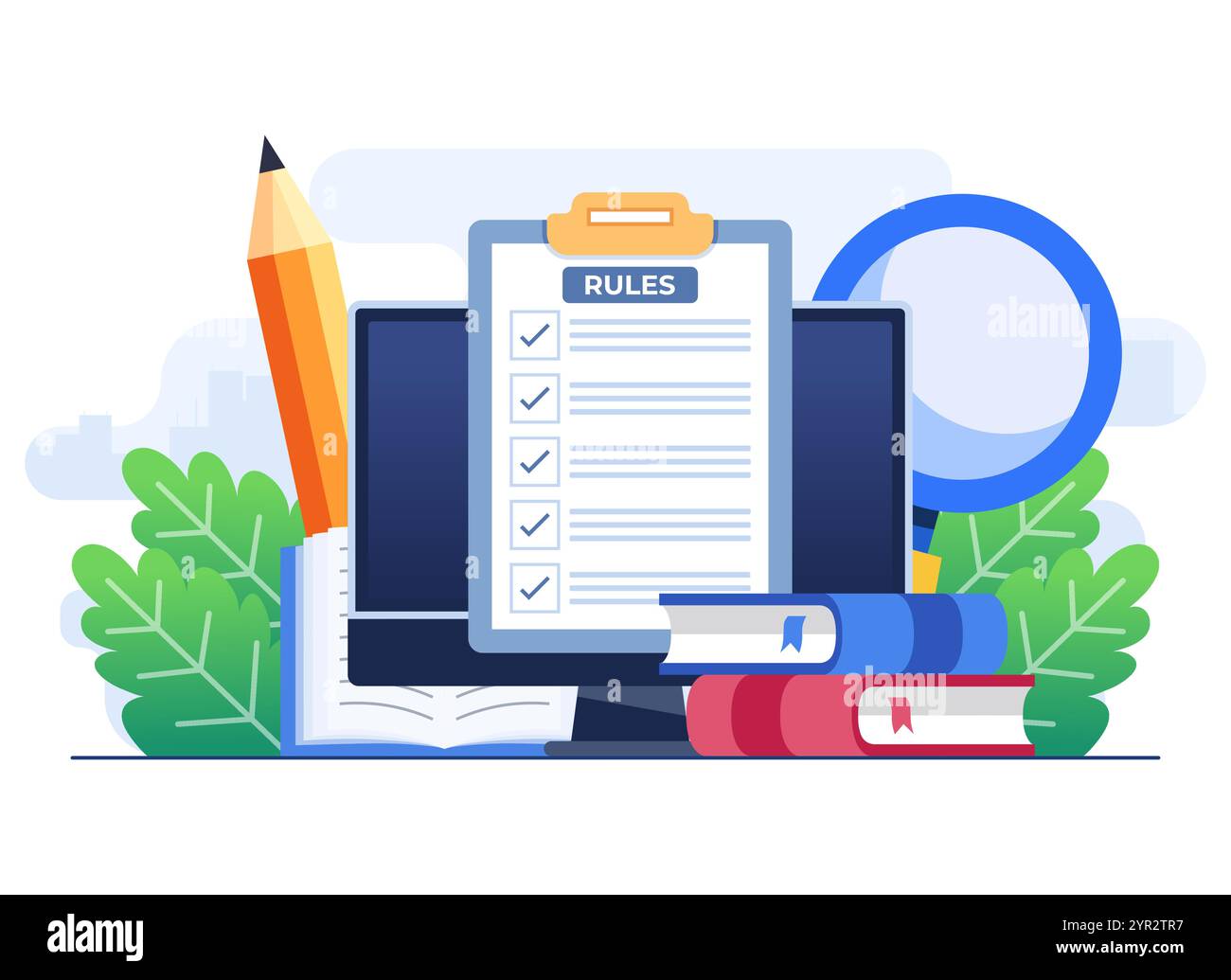 Rules and agreement flat illustration concept, Business rules ...