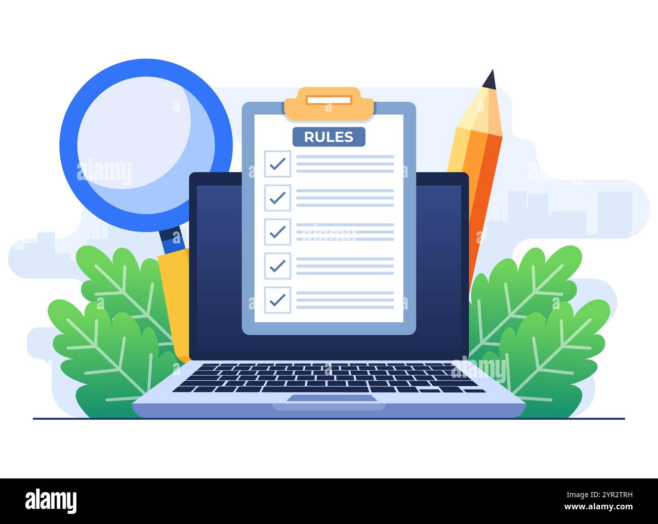 Rules and agreement flat illustration concept, Business rules ...