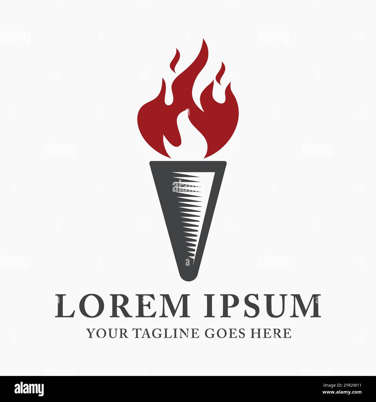 Fire Torch Icon Illustration, championship symbol logo template design ...