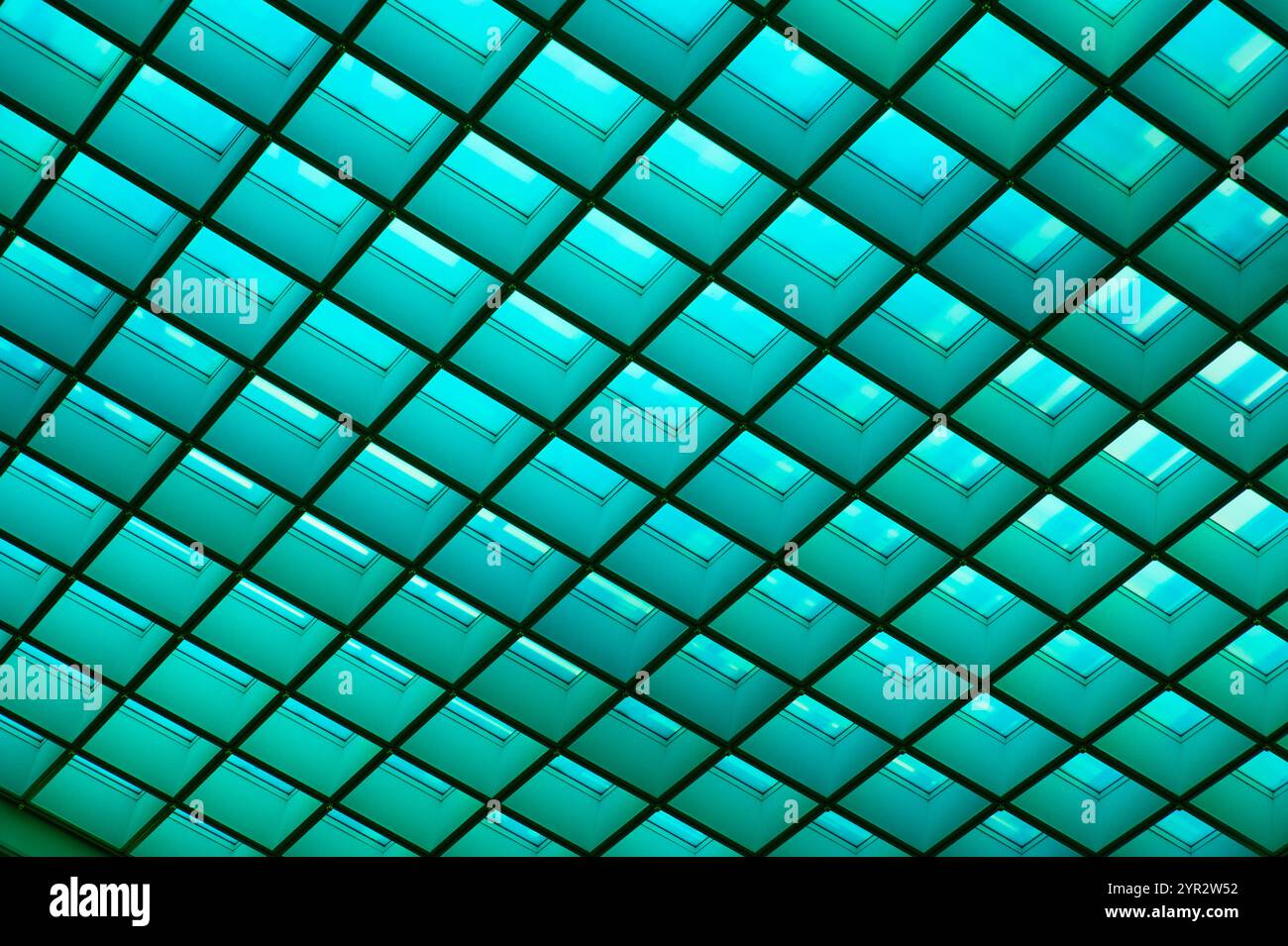 Geometric Abstract Green Glass Pattern Details The Translucent Roof Of