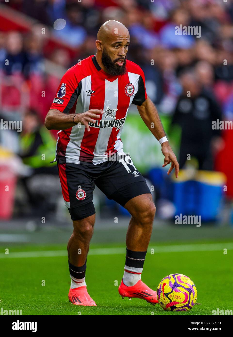 Brentford's Bryan Mbeumo in action during the Premier League match at ...