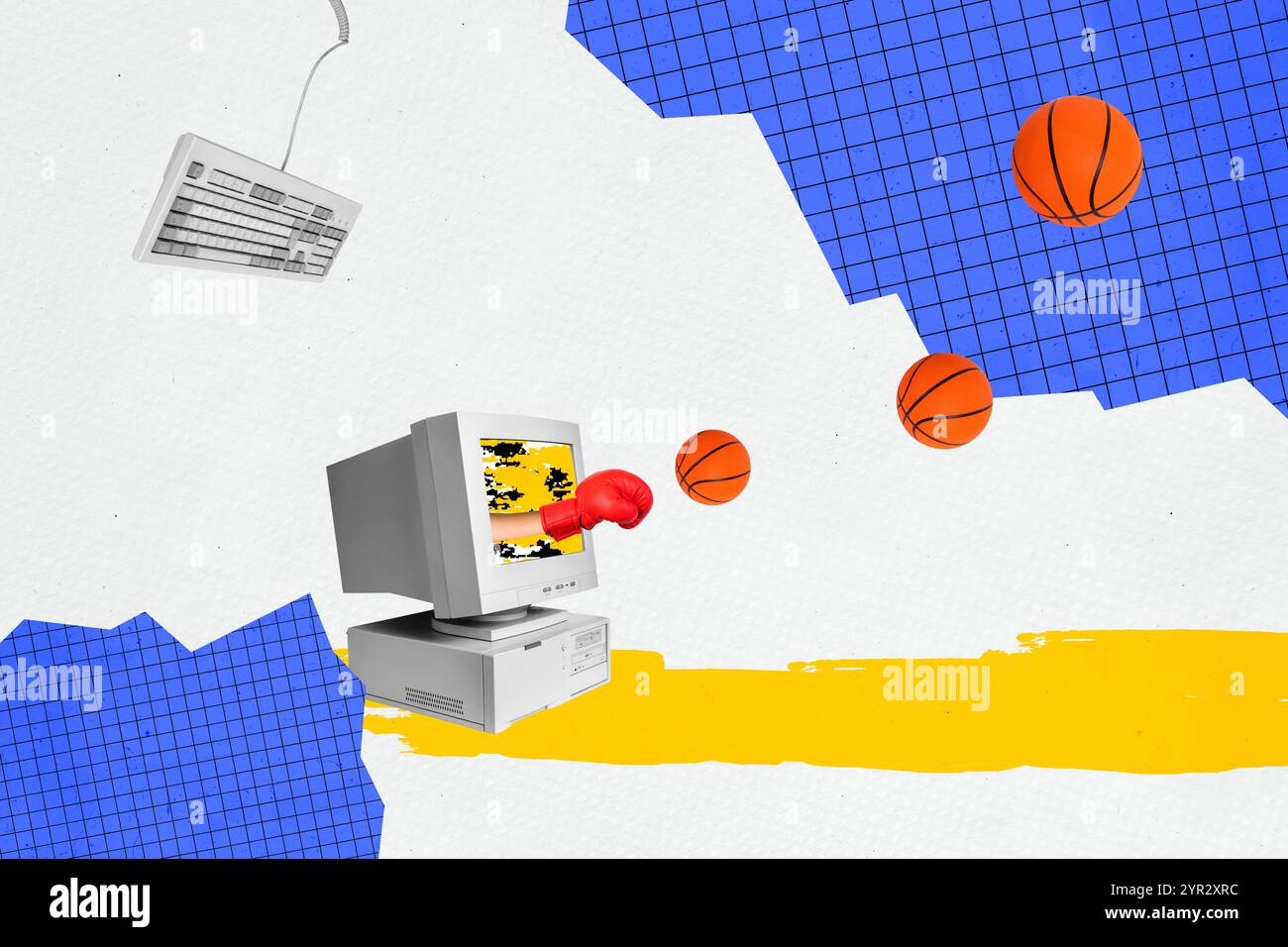 Composite trend artwork sketch collage of office manager remote ...