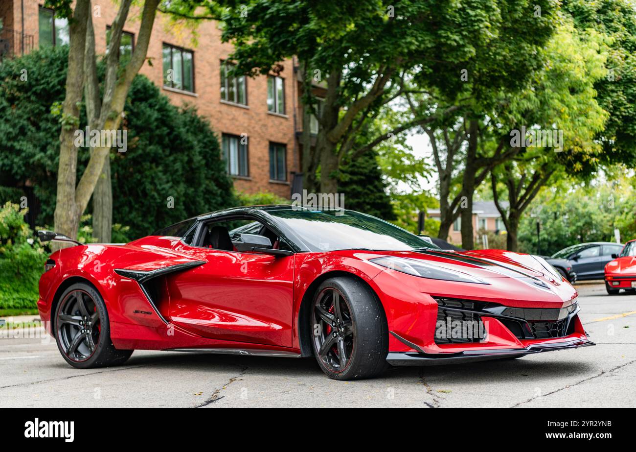 Chicago, Illinois - September 29, 2024: Chevrolet Corvette Z06 LT black ...