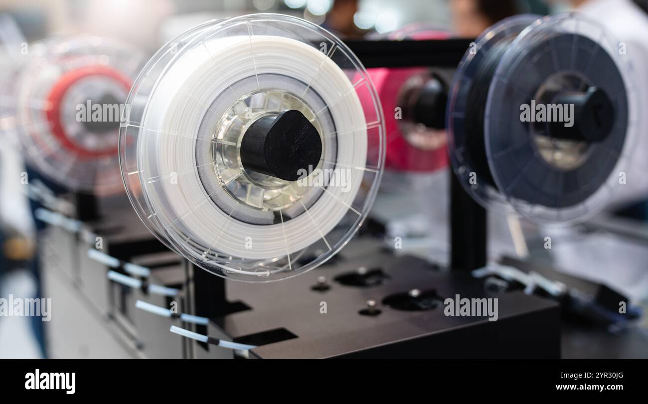 Coils with plastic polymer for 3D printer Stock Photo - Alamy