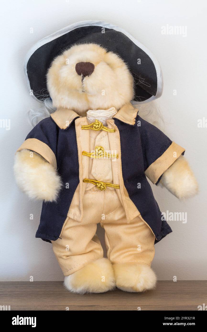 Antique Boston Teddy Bear plush soft toy wearing colonial dress of the ...