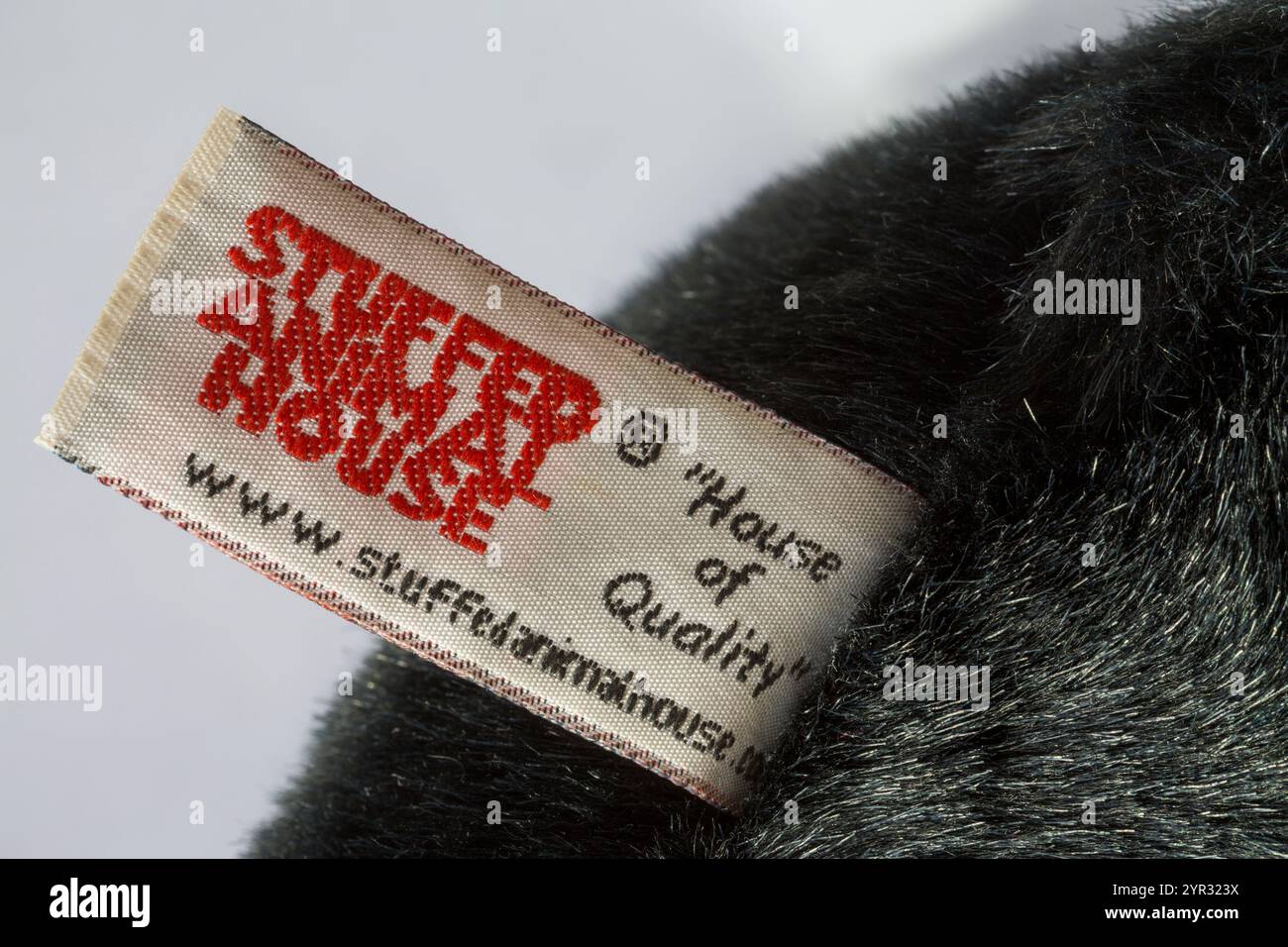 Stuffed Animal House label on soft toy Stock Photo - Alamy