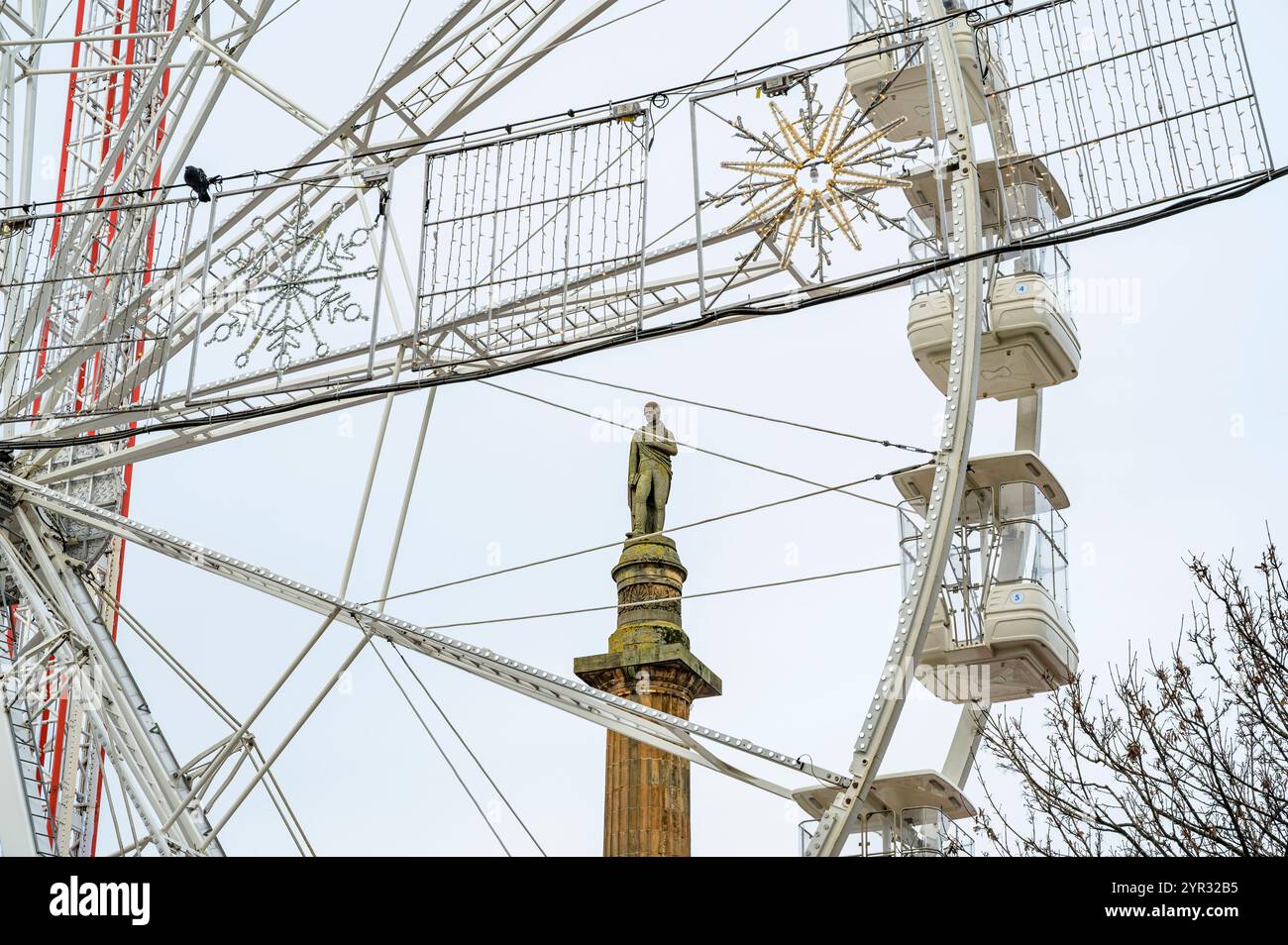 Ferris Wheel in the fun fair at Glasgow Winterfest on George Square ...