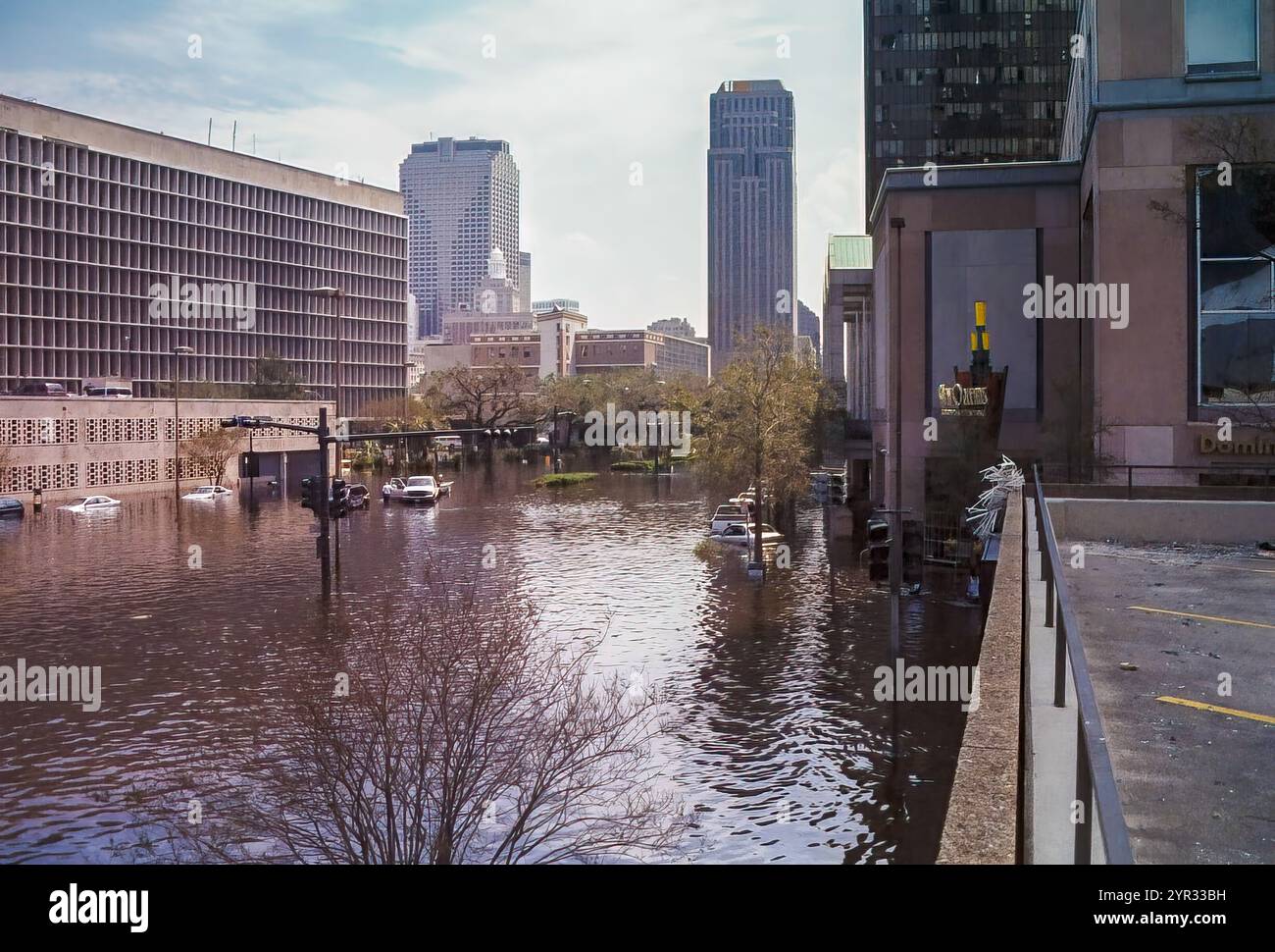 New Orleans, LA, USA - August 2005: Flooded Poydras Street looking ...
