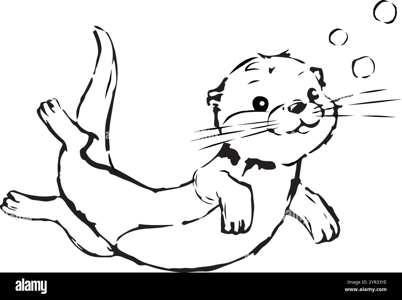 Otter art print hi-res stock photography and images - Alamy