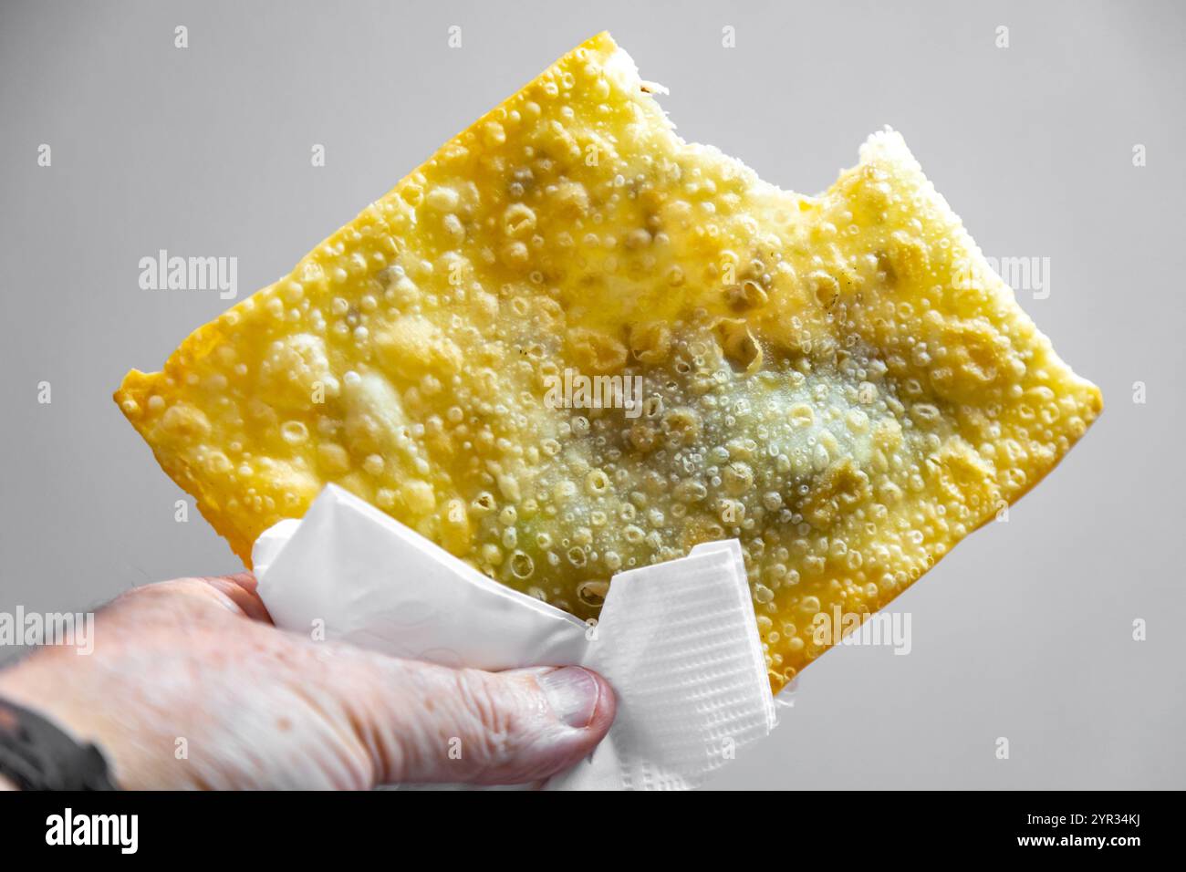Traditional Brazilian fried pastry stuffed with ground beef. "Pastel de ...
