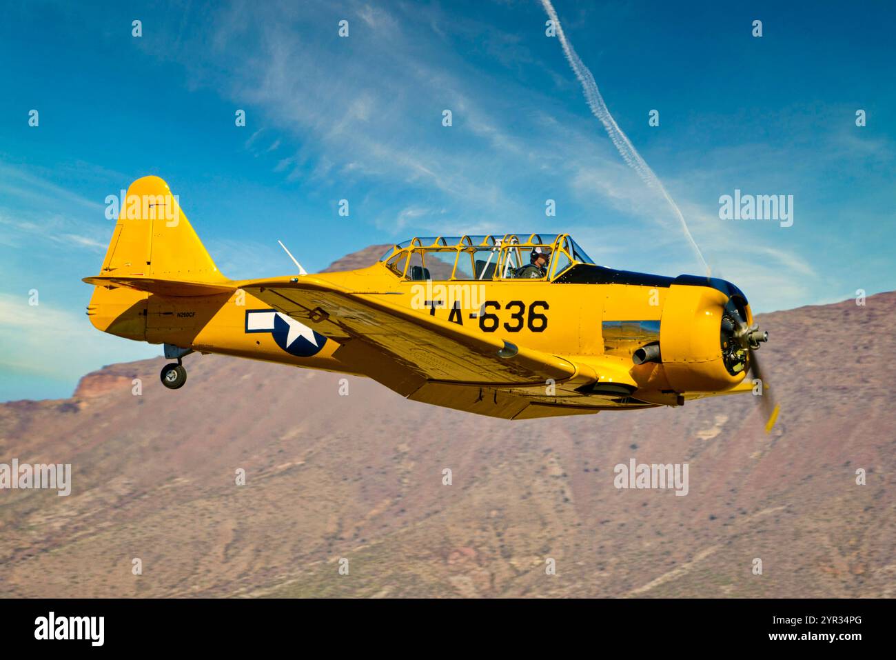 Bright Yellow North American T-6 Texan WW2 Flight Trainer in Arizona ...