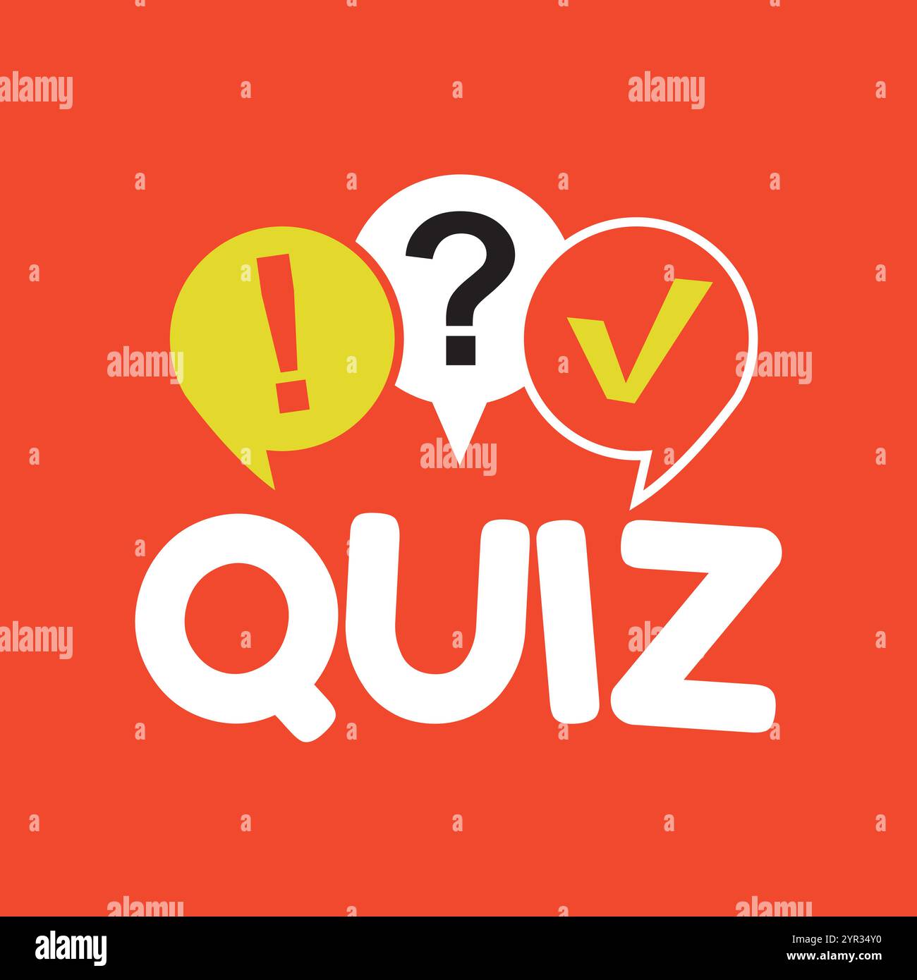 Quiz logo with speech bubble symbols, concept of questionnaire show ...