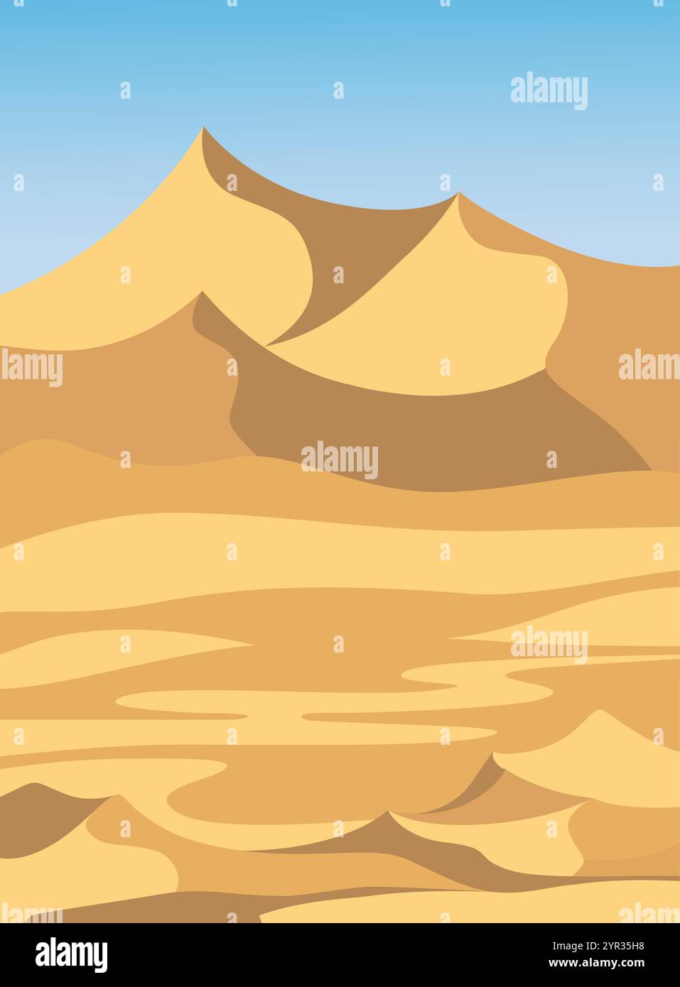 Vector illustration of desert. . Dunes and sand dunes Stock Vector ...