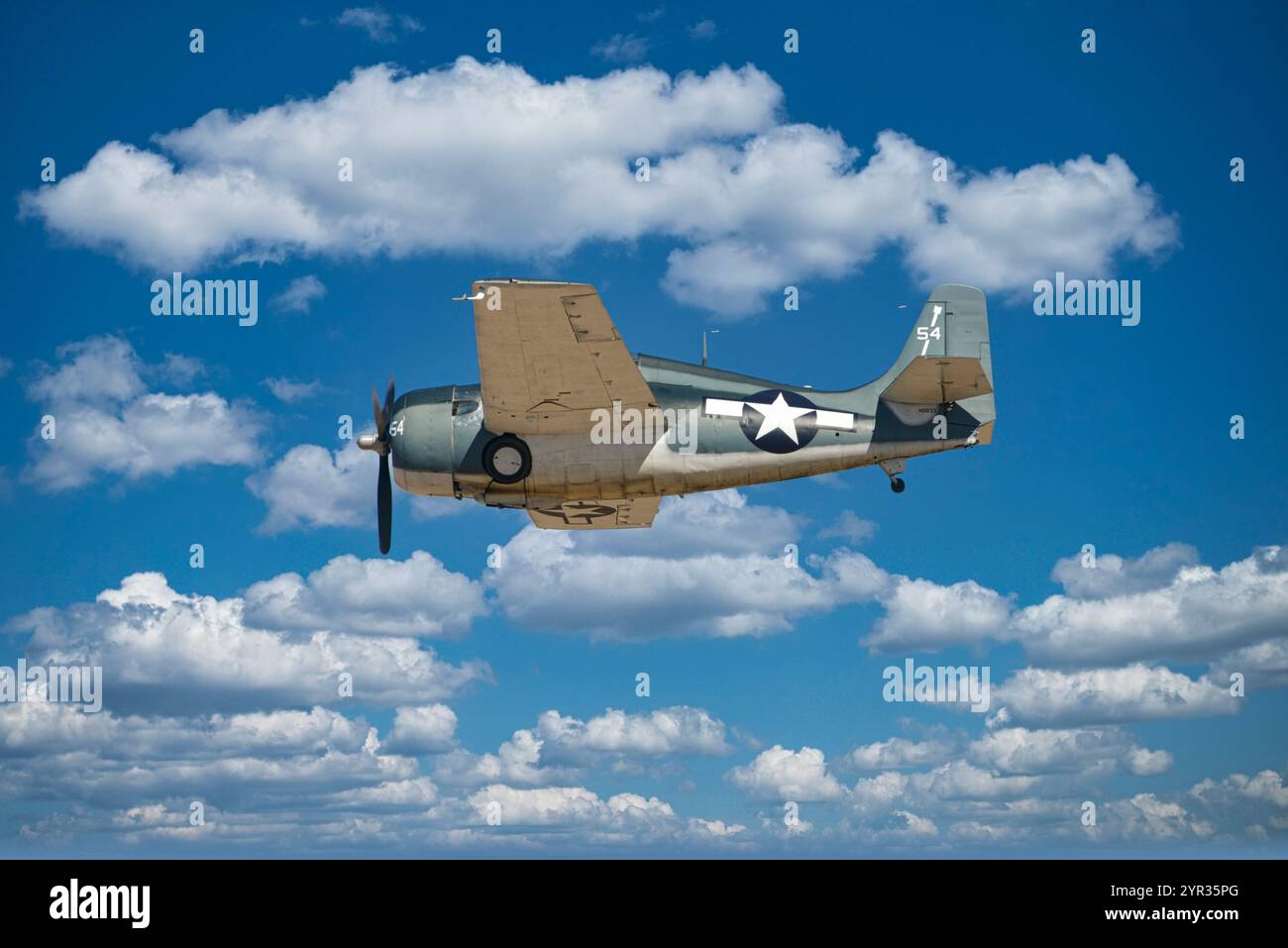1940s US Navy Grumman F4F Wildcat on Patrol Stock Photo - Alamy