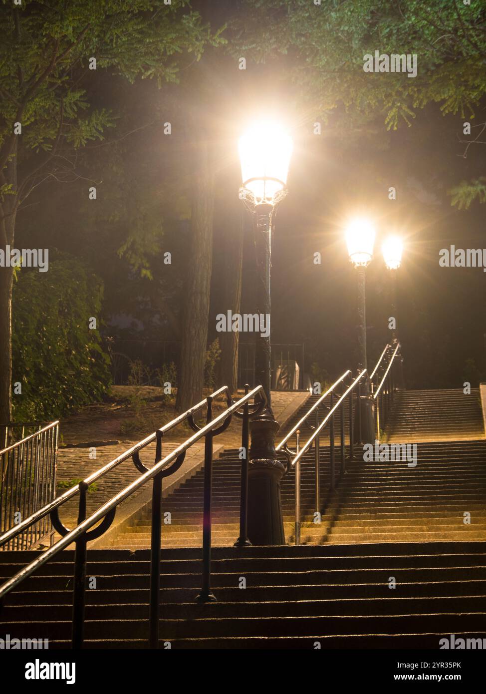 The stairs of the Rue Foyatier, Sacre Coeur, Montmartre, Paris, France ...