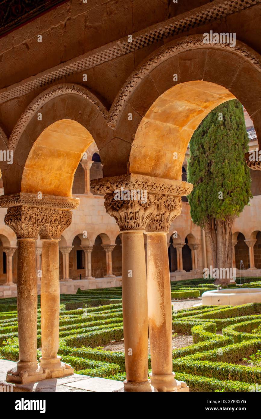 Santo Domingo de Silos Monastery. Romanesque cloister, Burgos Spain ...