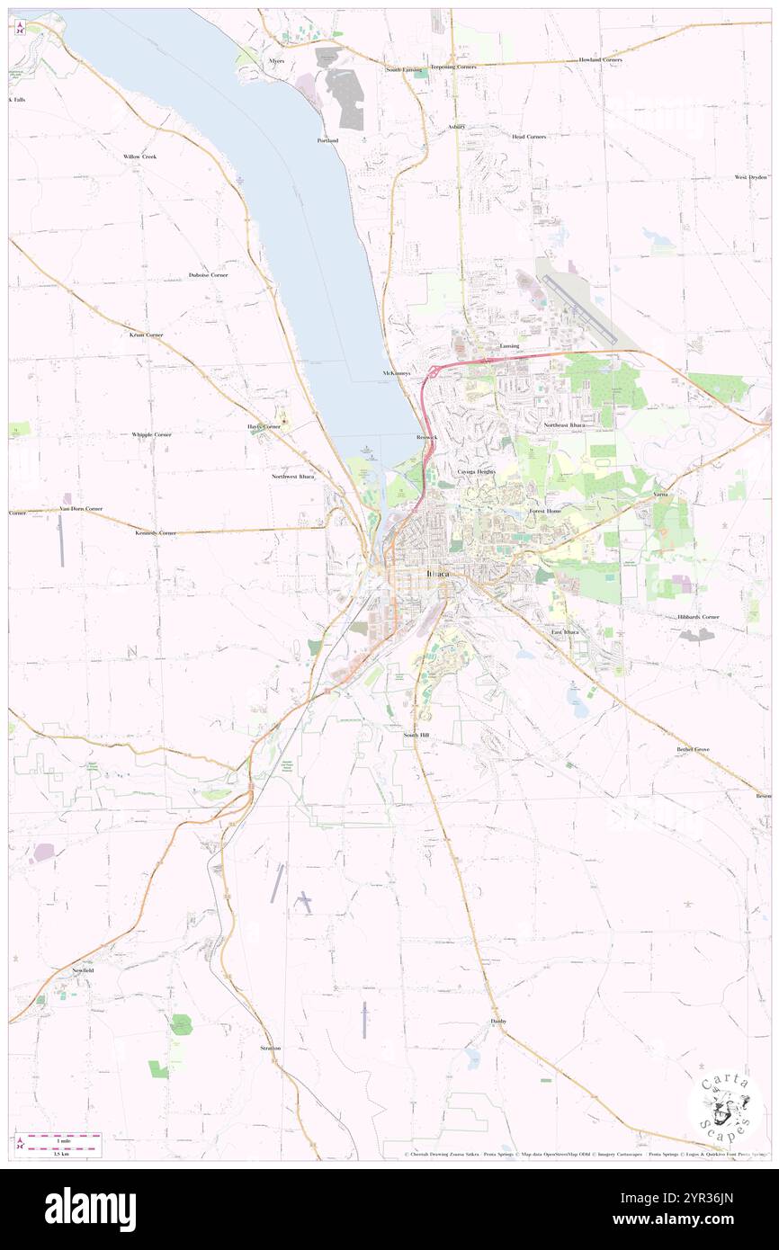 Town of Ithaca, Tompkins County, US, United States, New York, N 42 24 ...