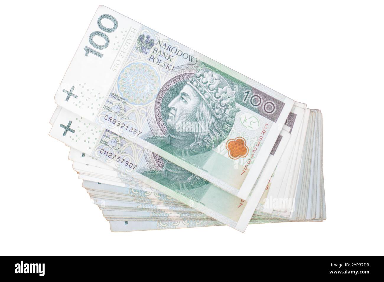 Polish 100 zloty banknotes in a stack Stock Photo - Alamy