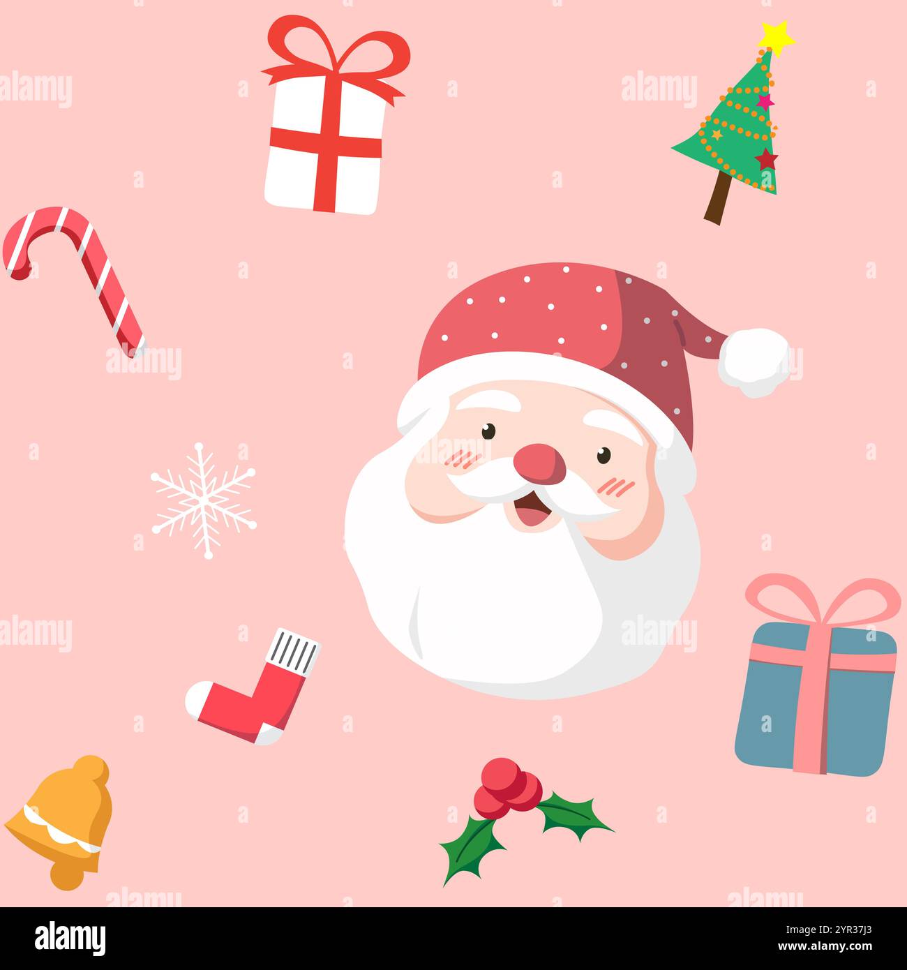 Cute santa claus christmas tree Stock Vector Images - Alamy