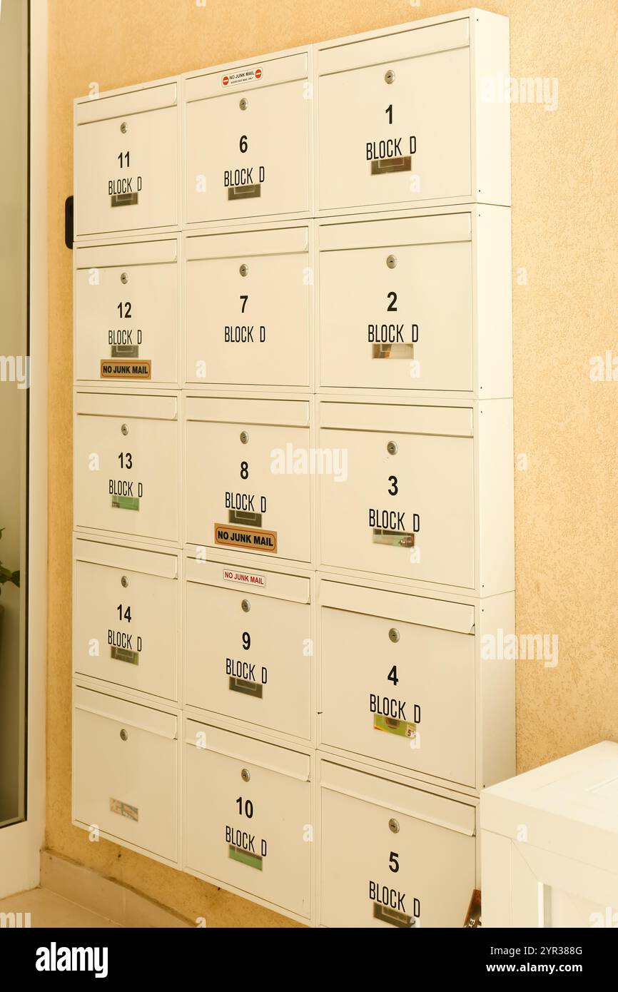 Mail boxes in modern building Stock Photo - Alamy