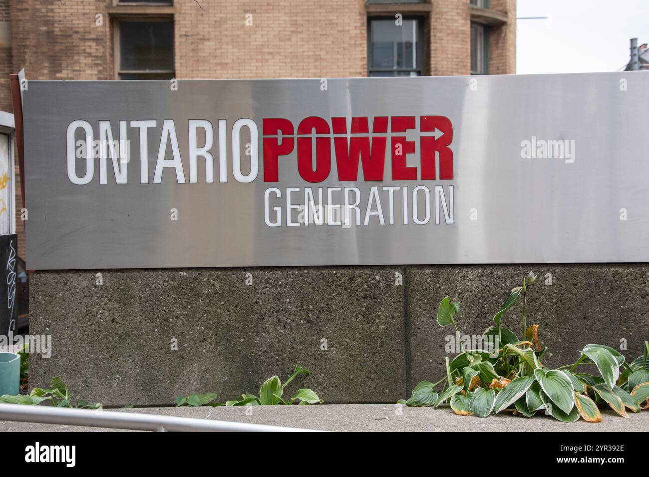 Ontario Power Generation sign on University Avenue in downtown Toronto ...