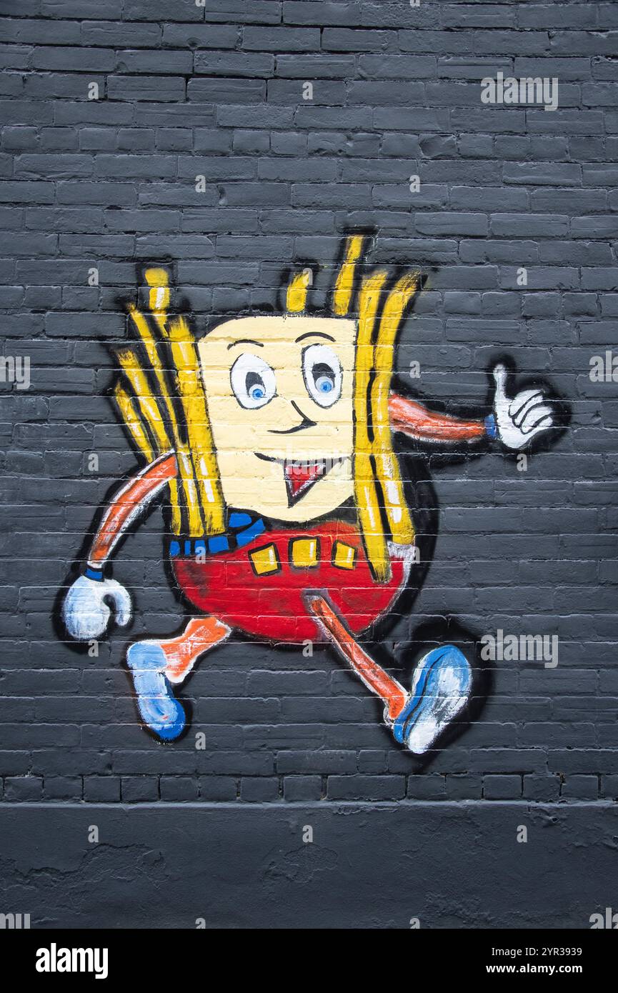 French fries character mural near McCaul Street in downtown Toronto ...