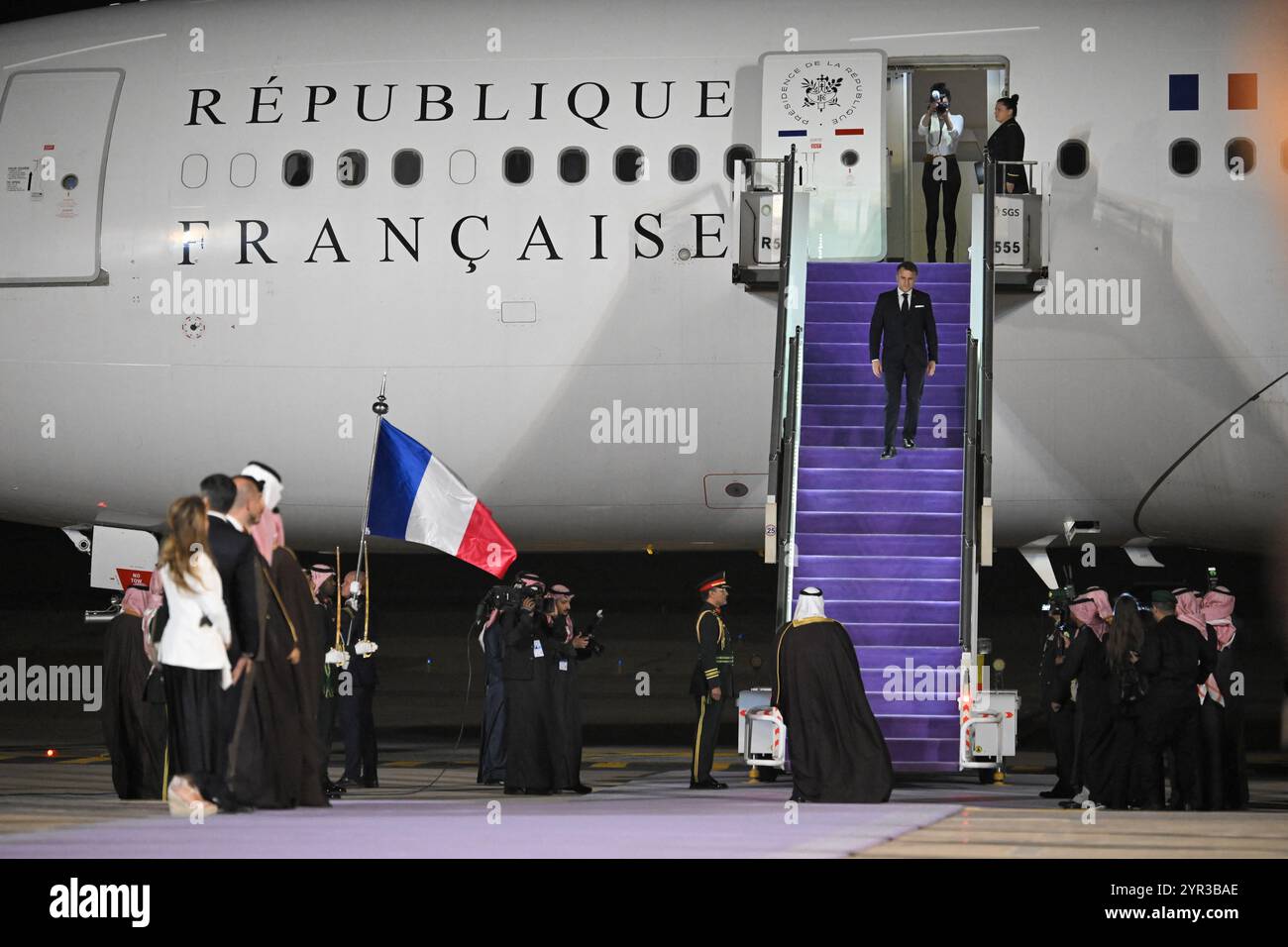 Riyadh, Saudi Arabia. 02nd Dec, 2024. French President Emmanuel Macron ...