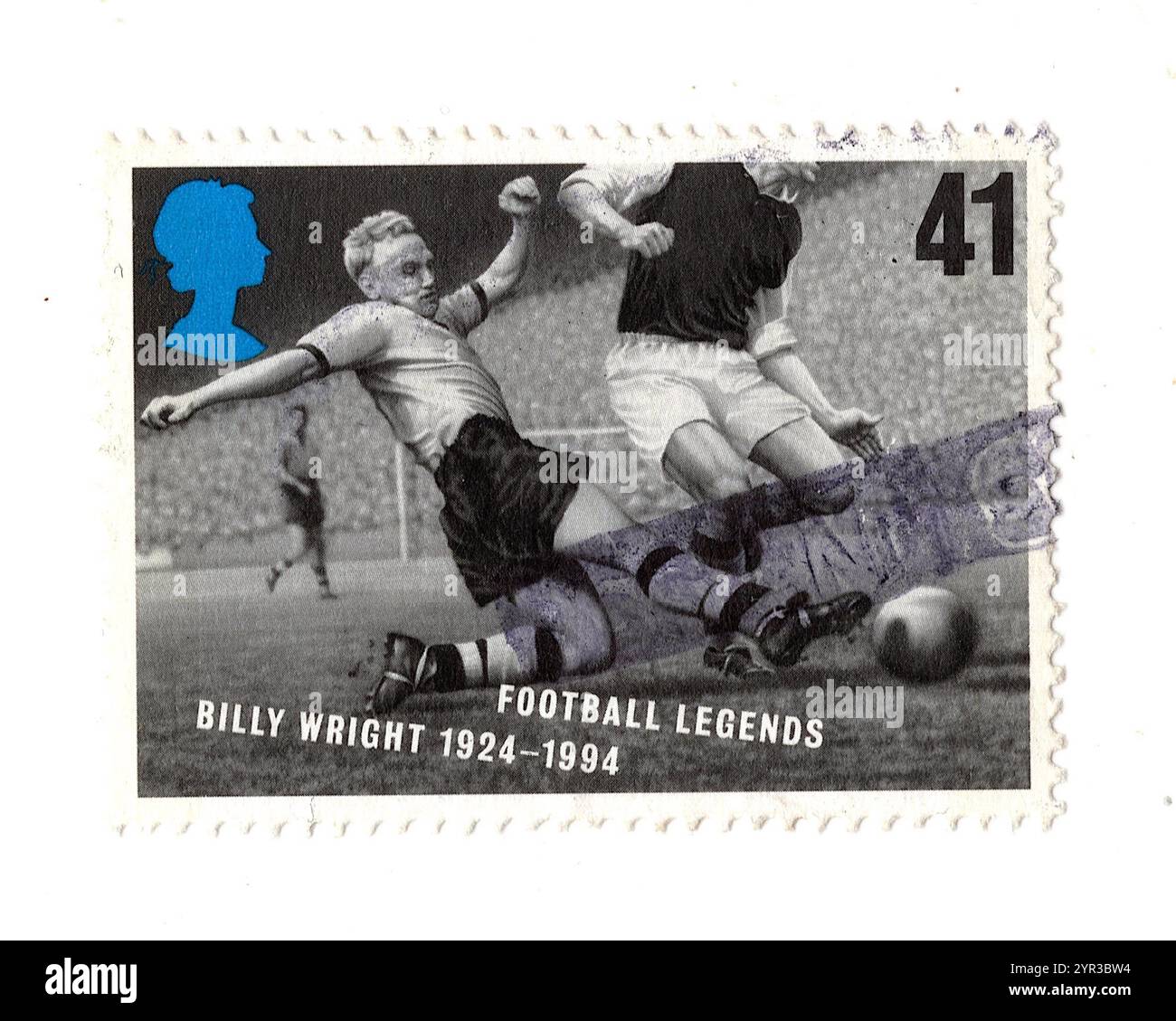 A vintage postage stamp from Great Britain featuring Football Legend ...
