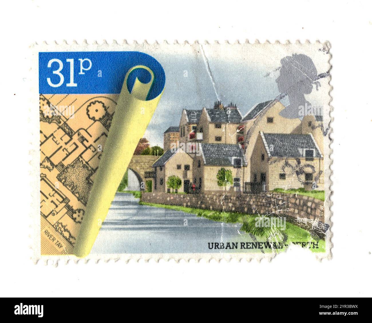 A n Urban Renewal vintage postage stamp from Great Britain featuring ...