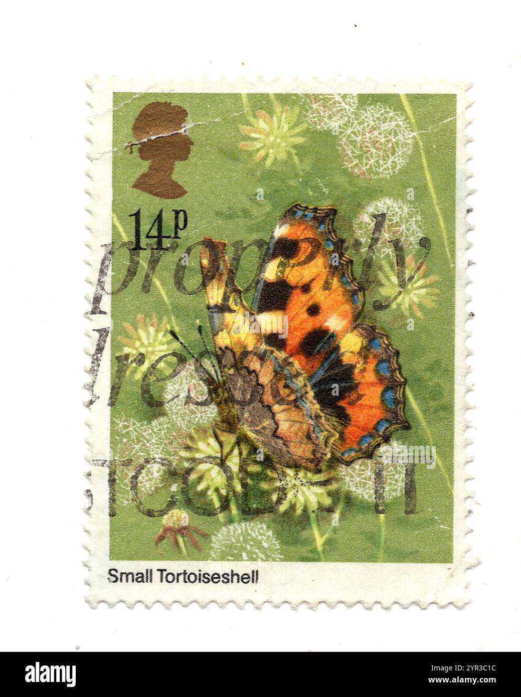 A vintage nature postage stamp from Great Britain featuring a Small ...