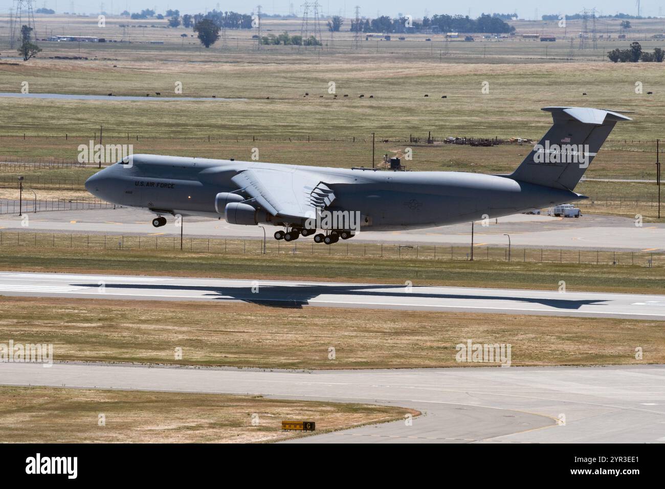 A C-5M Super Galaxy lands at Travis Air Force Base, Calif., May 18 ...