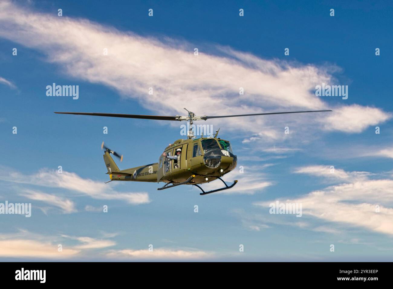 United States Army Bell UH-1 Iroquois nicknamed Huey helicopter in ...