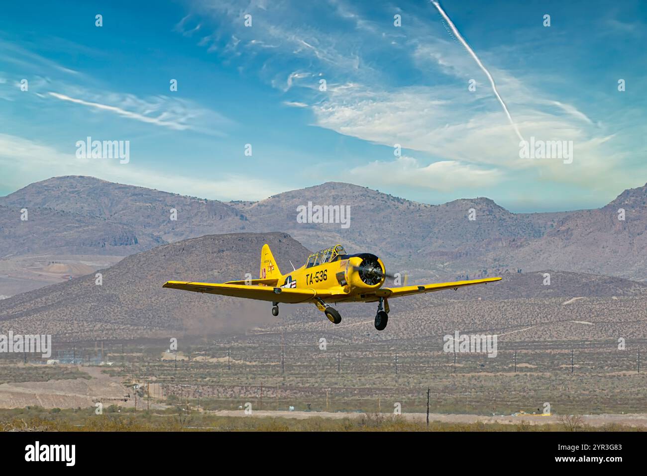Bright Yellow North American T-6 Texan WW2 Flight Trainer in Arizona ...