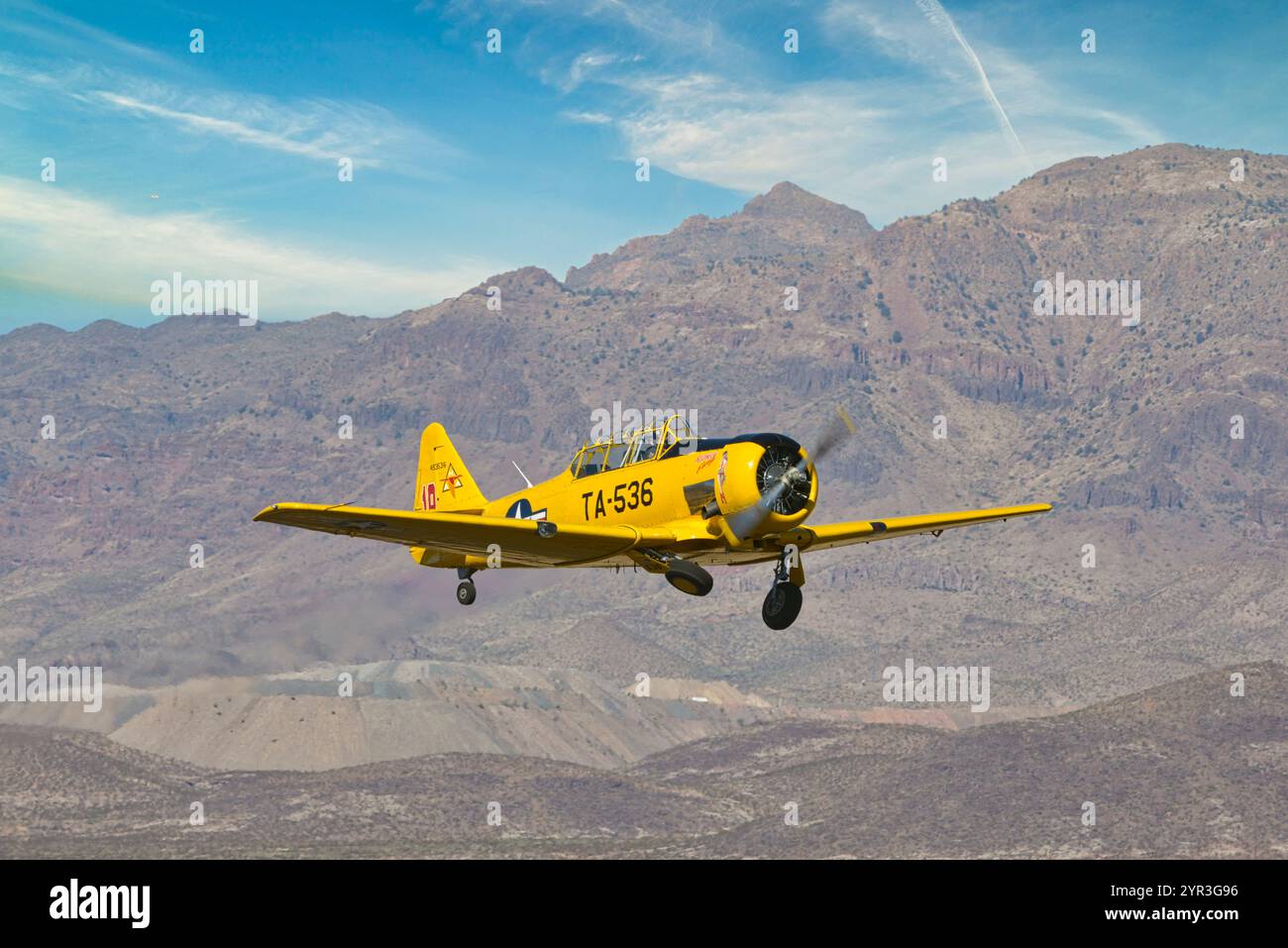 Bright Yellow North American T-6 Texan WW2 Flight Trainer in Arizona ...