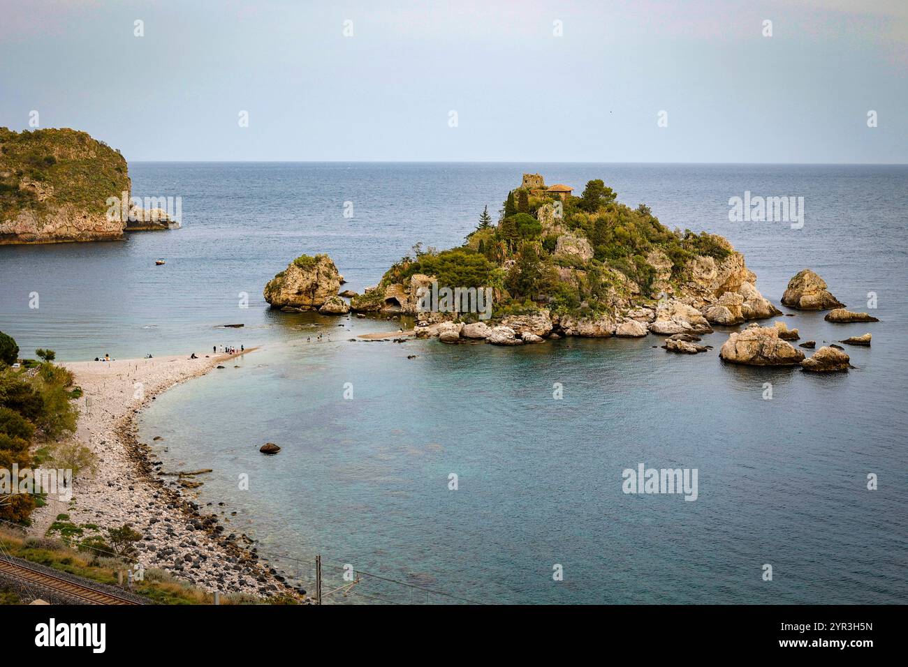 Isola Bella, beach resort and the house on the Island, Taormina, Sicily ...