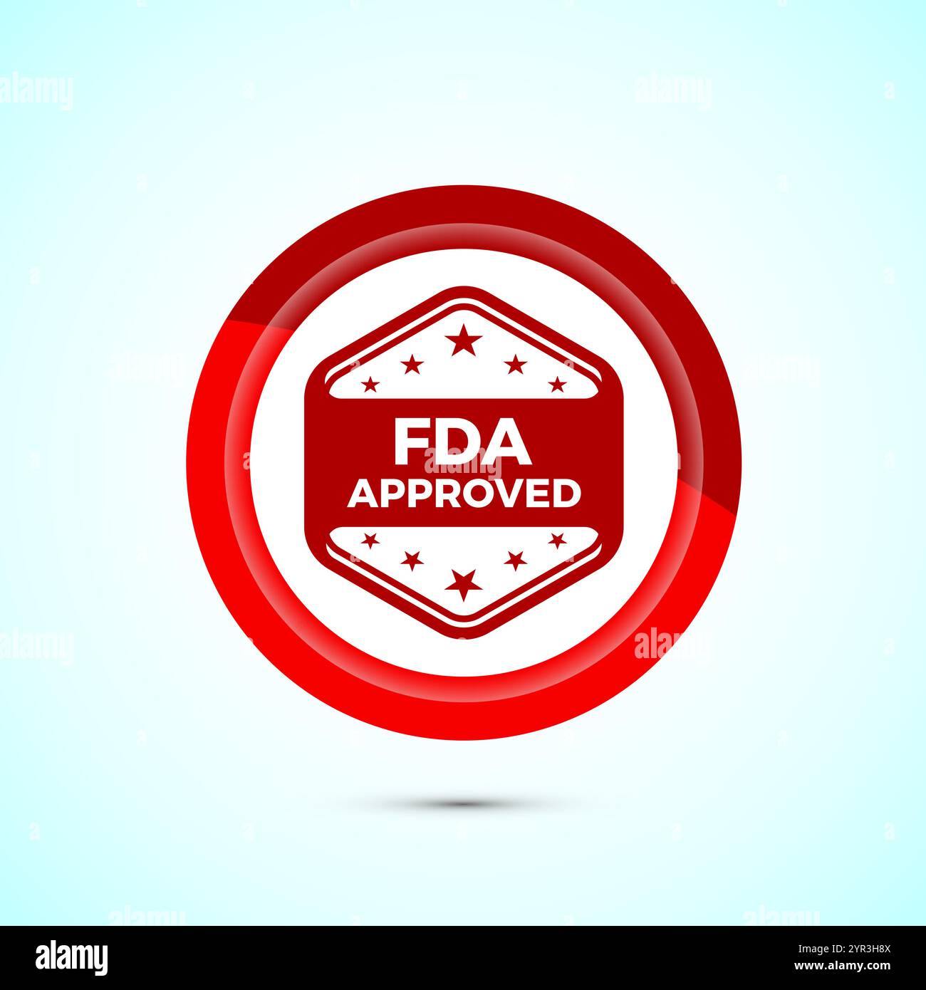 FDA approved icon, Food and Drug administration icon label, Button design Stock Vector Image ...
