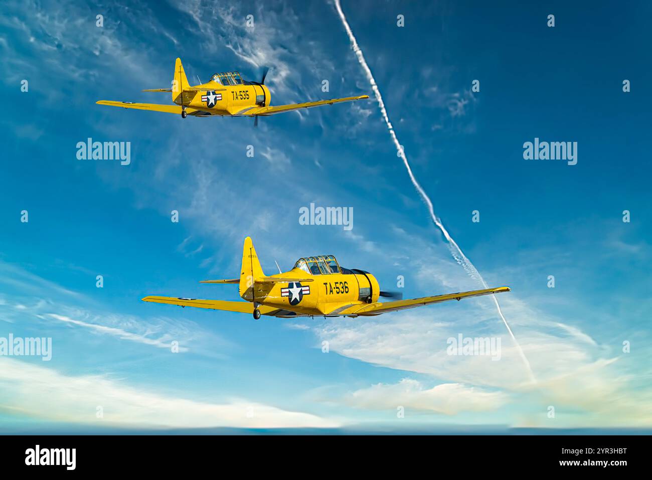Bright Yellow North American T-6 Texan WW2 Flight Trainer in Arizona ...