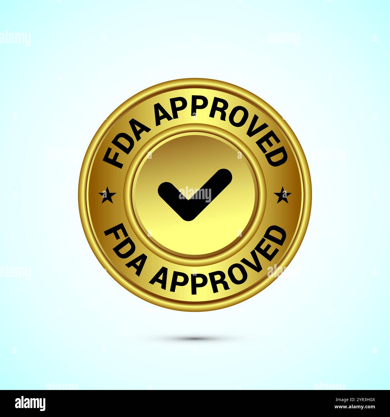 FDA approved icon, Food and Drug administration icon label, Button ...