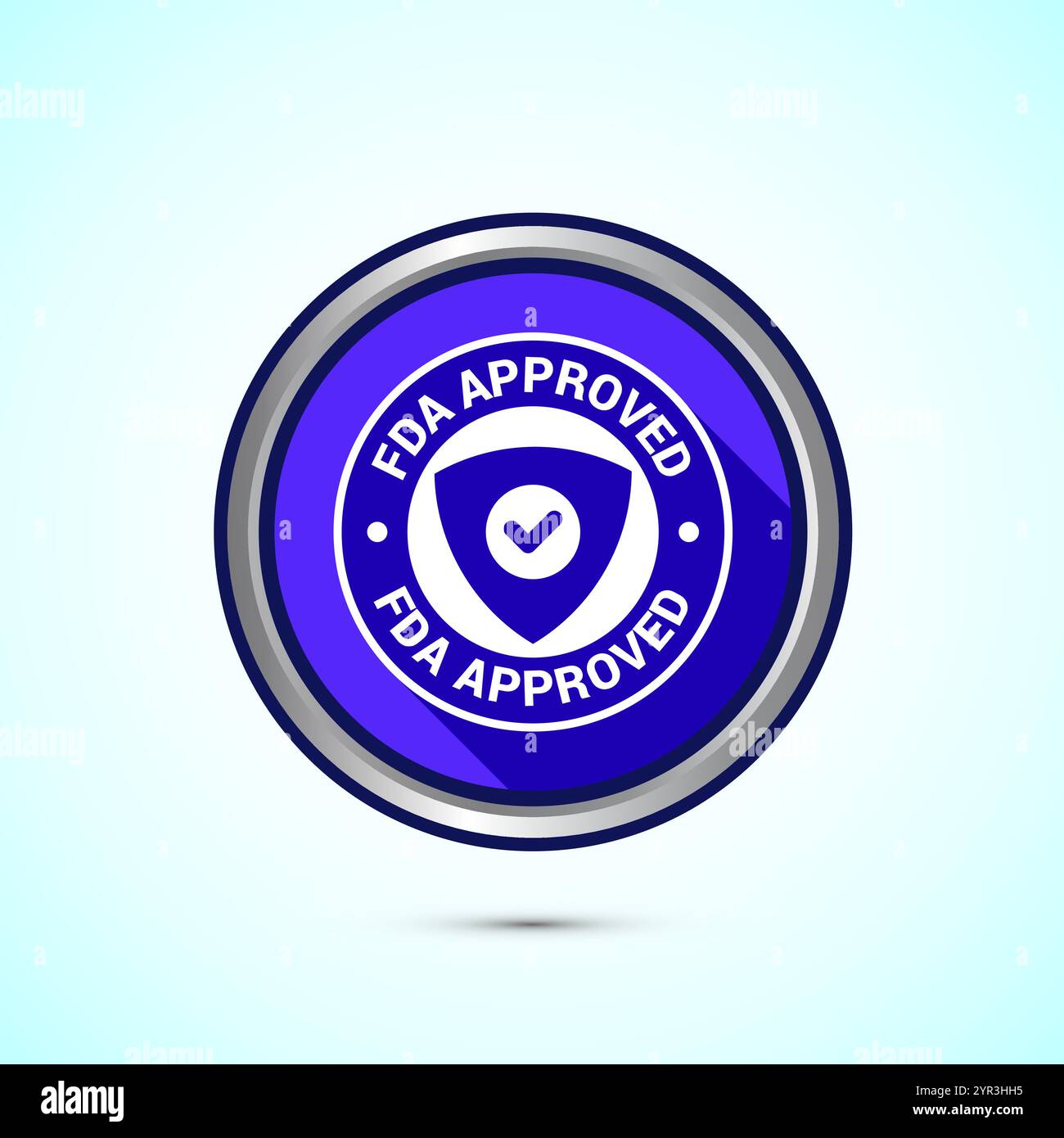 FDA approved icon, Food and Drug administration icon label, Button ...