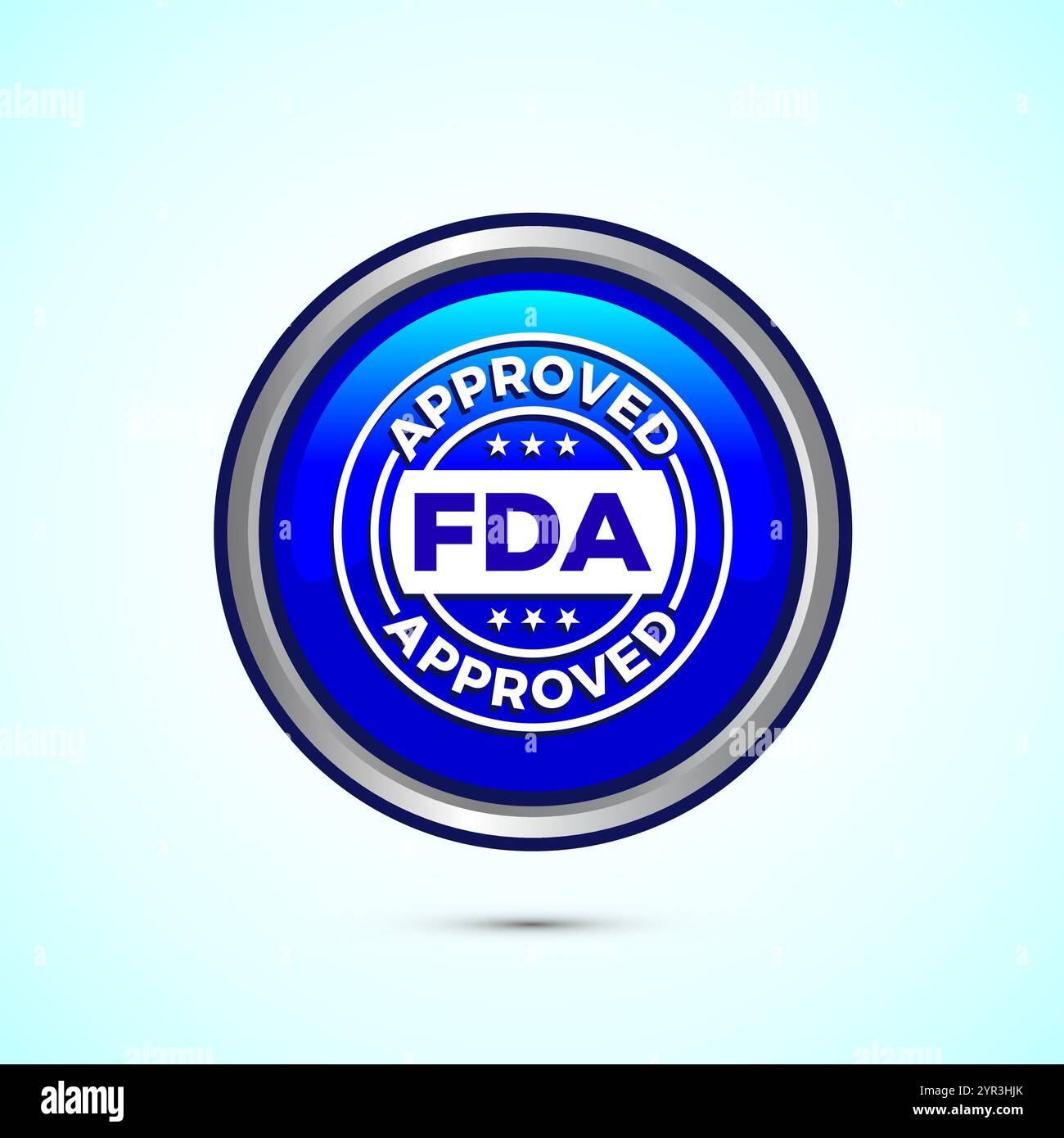 FDA approved icon, Food and Drug administration icon label, Button ...