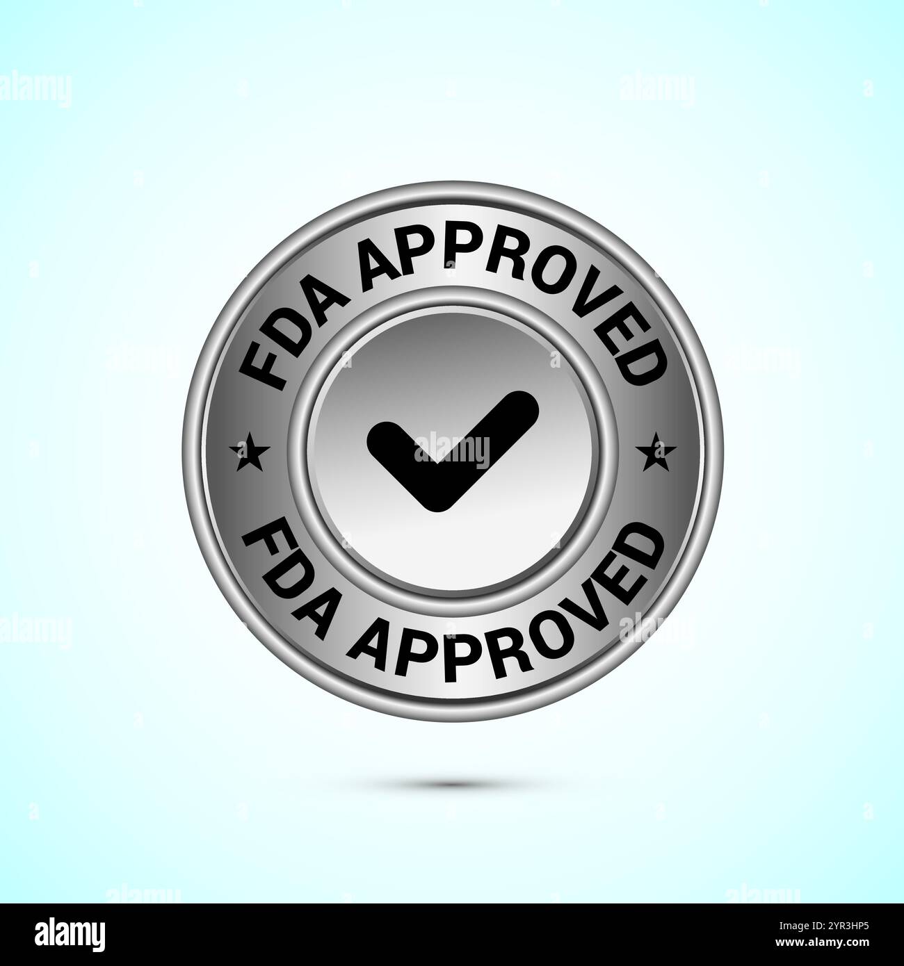 FDA approved icon, Food and Drug administration icon label, Button ...