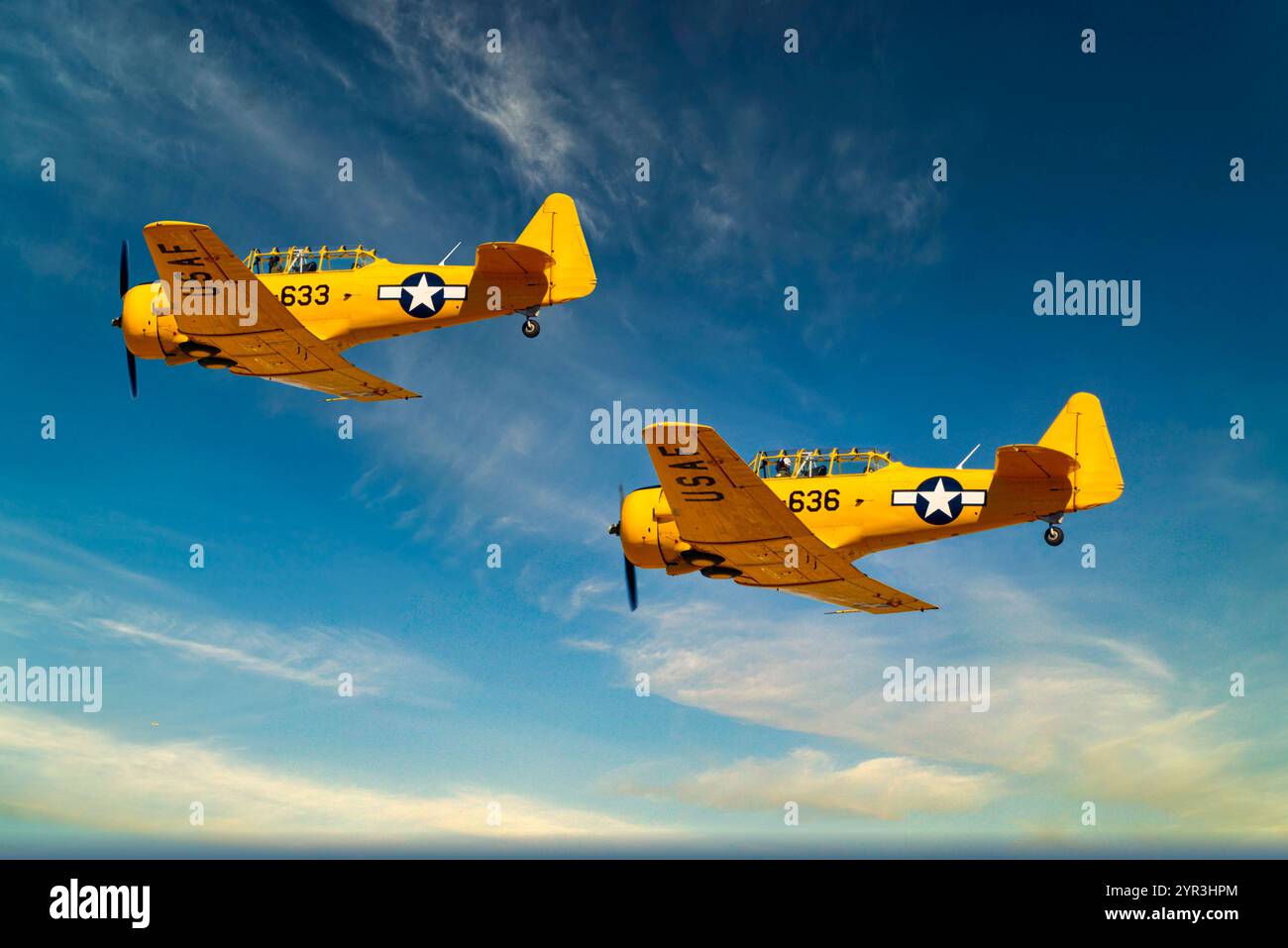 Bright Yellow North American T-6 Texan WW2 Flight Trainer in Arizona ...