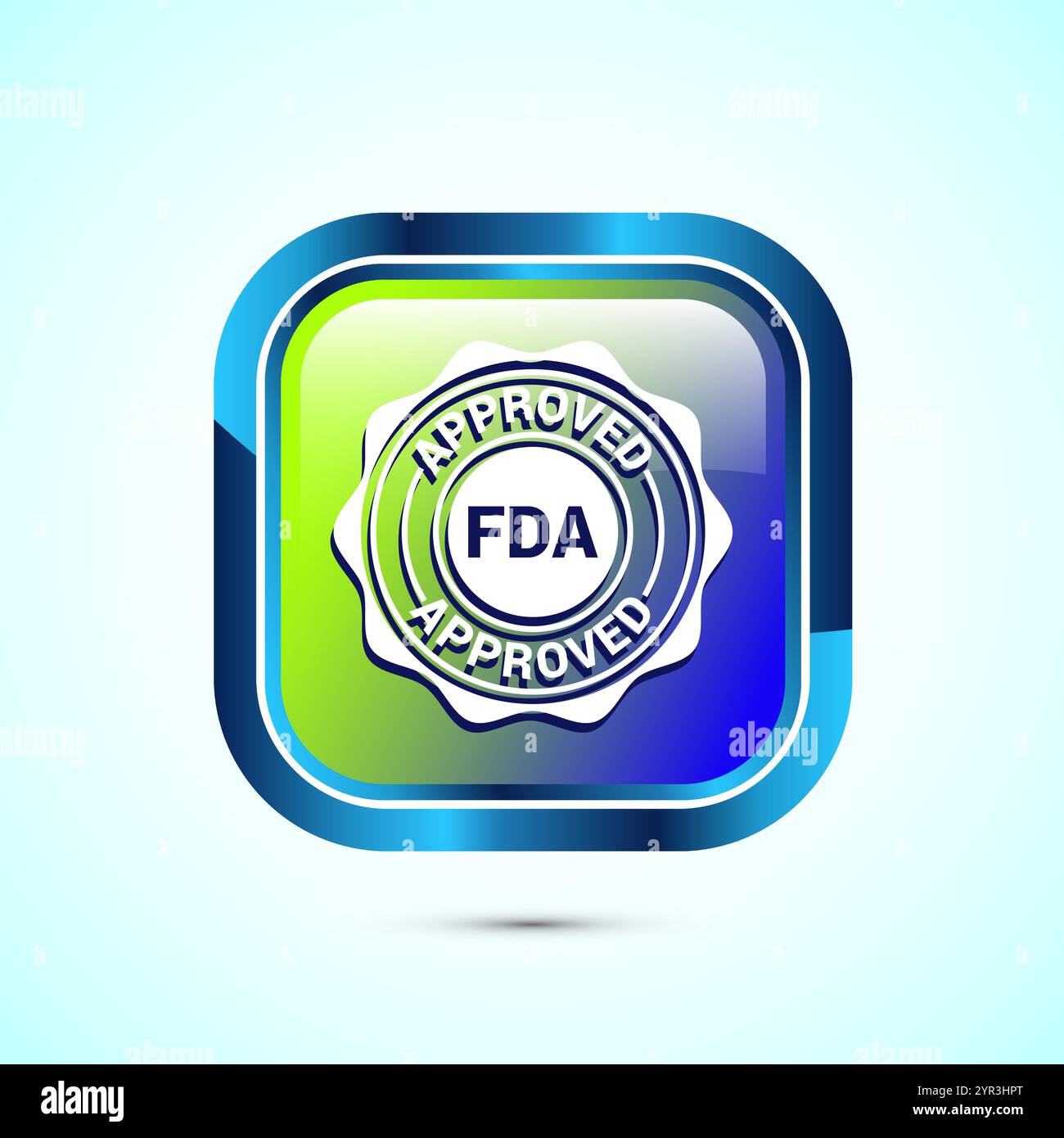FDA approved icon, Food and Drug administration icon label, Button ...