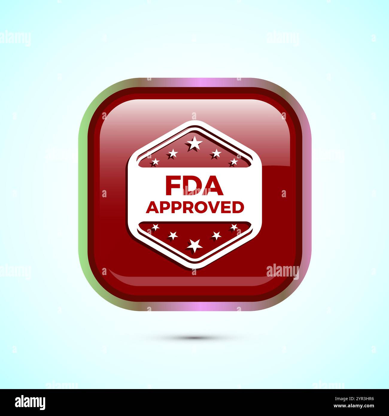 FDA approved icon, Food and Drug administration icon label, Button ...