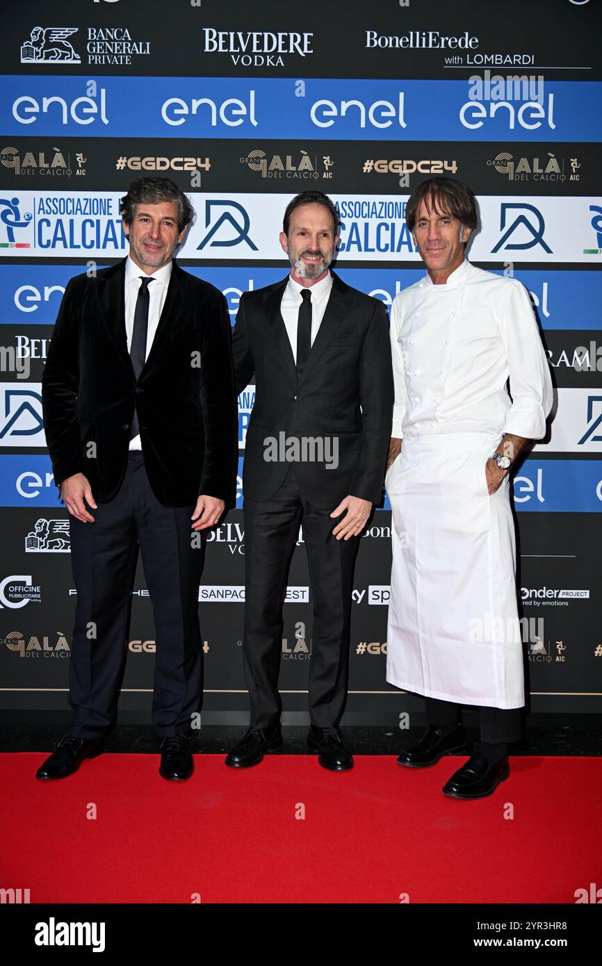 Milano, Galà del Calcio 2024.nella foto Demetrio Albertini, Davide Oldani, Umberto Calcagno ...