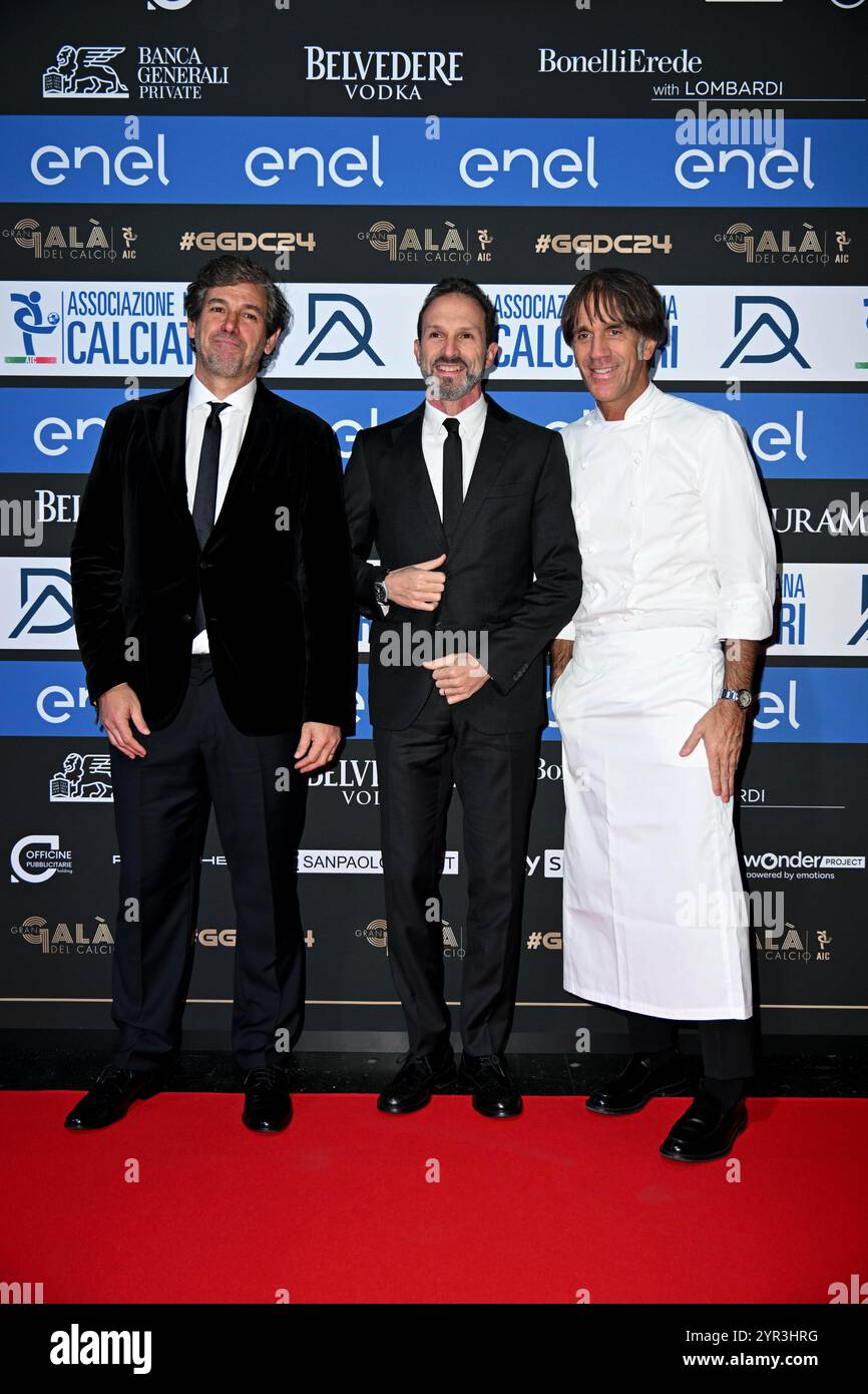 Milano, Galà del Calcio 2024.nella foto Demetrio Albertini, Davide Oldani, Umberto Calcagno ...