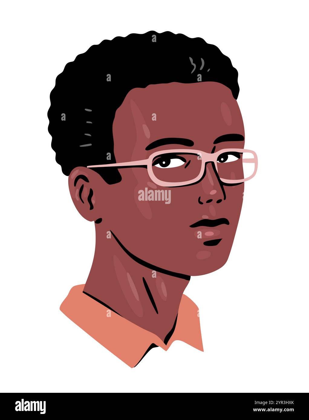Young intelligent guy with glasses. Portrait of a student. Man face ...